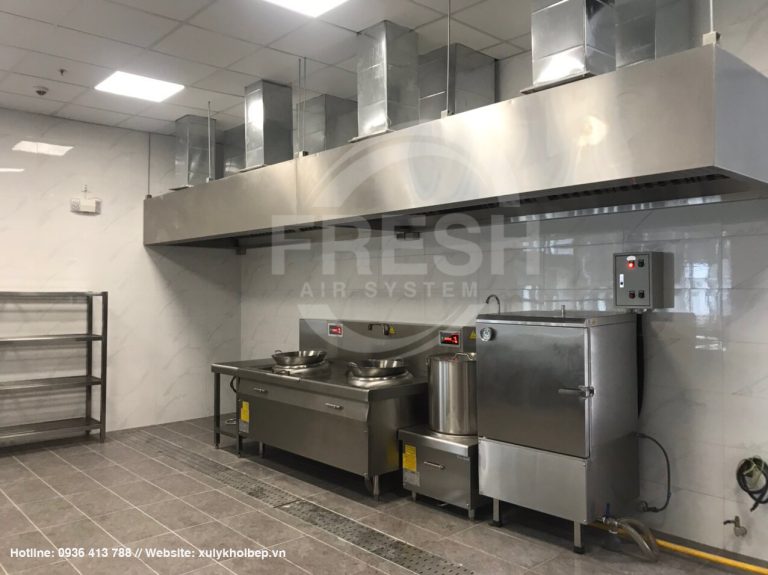 Lắp đặt thiết bị bếp và hệ thống thu gom khí thải tại Bếp Công ty ABB ...
